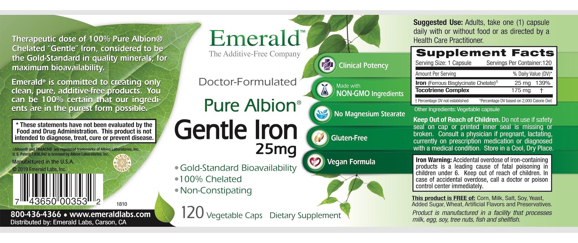 Gentle Iron 25mg | Emerald Labs